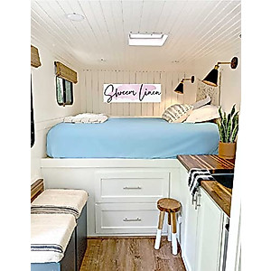 Microfiber RV Sheet Sets, 30x80 Bunk, Light Blue Solid, RV Bed Sheets for Campers, RV's & Travel Trailers Fit Mattress up to 8 Inch deep Motorhome RV Camping Sheets