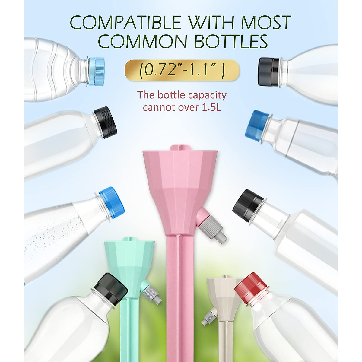 Aroma Season Self Watering Spikes - 8 Pcs Plant Waterer with Slow Release Control Valve - Automatic Watering Drip System Plant Watering Devices for Vacation and Indoor Outdoor Potted Plants