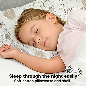 Toddler Pillow with Pillowcase - 13x18 My Little Dreamy Pillow, Organic Cotton Toddler Pillows for Sleeping, Kids Pillow, Travel Pillows, Mini Pillow, Nursery Pillow, Toddler Bed Pillow (KeaSafari)