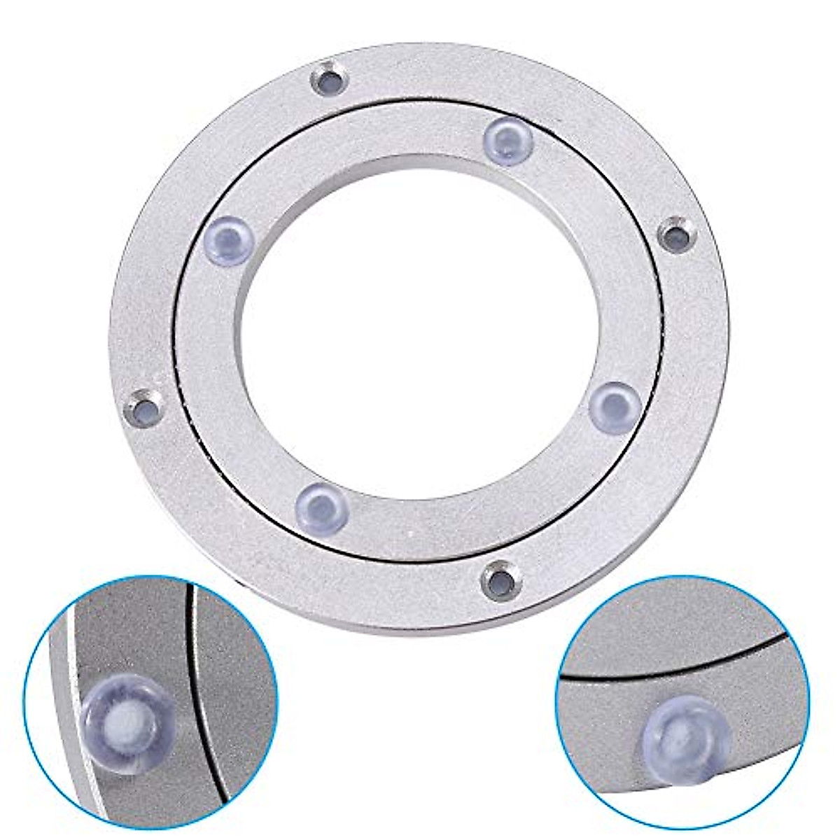 Zerodis Heavy Duty Aluminium Alloy Rotating Round Circular Plate Turntable Bea Dining Table Rotating Plate for Restaurant Cake Decorations TV Rack(6Inch)