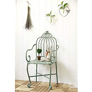 Garden Benches , Patio Bench Park Bench Outdoor Conversation Couch, Retro Wrought Iron Courtyard Stool, Outdoor Terrace Garden Metal Bench, Birdcage- Shaped Porch Decoration Chair (Size : Single Chair