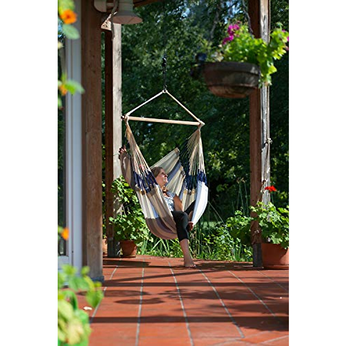 LA SIESTA Domingo Sea Salt - Weather-Resistant Outdoor Hammock Chair with CasaMount Suspension Kit Size King