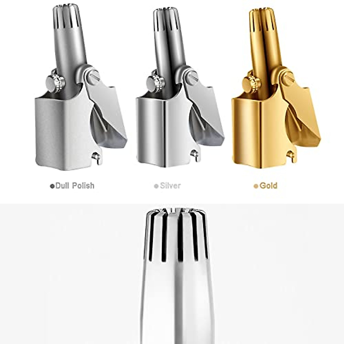 Stainless Steel Nose Hair Trimmer for Men, Professional Portable Manual Nose & Ear Hair Trimmer Allergy-Free, Manual, Battery-Free, Waterproof, Painless (Box and Brush)