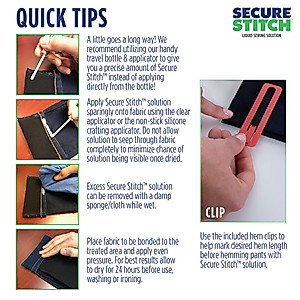 Secure Stitch Liquid Sewing Solution Kit! Fabric Glue That Quickly Mends, Alters, Hems & Embellishes Without a Needle and Thread! Includes: 4oz.Fabric Solution & 2oz All Fabric Solution