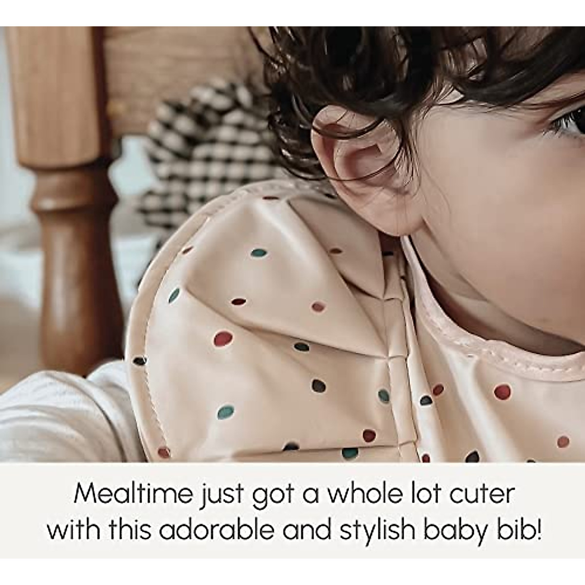 SMOOCH Extra Coverage Baby Bibs for Girls 2 Pack - Baby Feeding Supplies - Infant and Toddler Bibs, Smock, Waterproof Fabric bib, Fits Ages 6-24 Months (Pink & Purple)