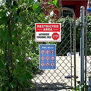 Monifith Pool Rules Sign No Diving No Pushing No Running No Peeing for Commercial Swimming Pools Yard Signs 8X12 Inch