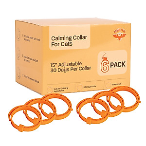 6 Pack Calming Collar for Cats - Calming Cat Collar, Cat Pheromone Collar, Cat Calming Collar for Anxiety - Efficient Relieve Reduce Stress Relief for Cats, Ideal for Meowing and Anxiety Reduction