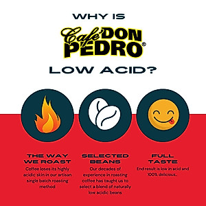 Cafe Don Pedro French Vanilla Low Acid Coffee Pods - Compatible with K-cup Coffee Maker, 100% Arabica, Battles Heartburn, Acidic Reflux, 12 count