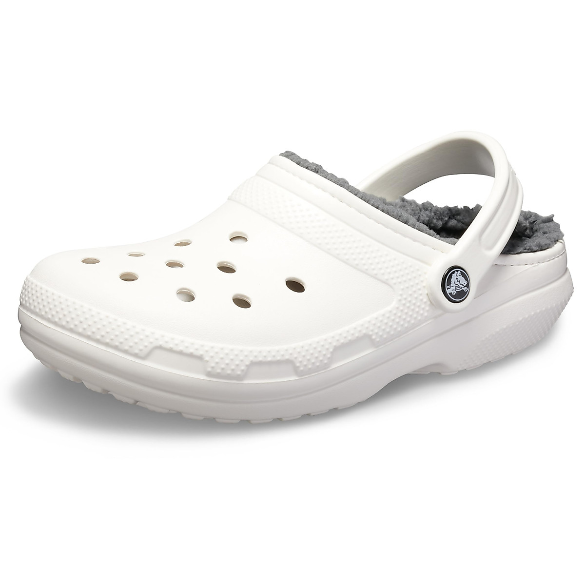 Crocs Classic Lined Clog White/Grey Men's 7, Women's 9 Medium