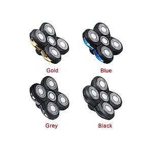 5 Head Shaver Head, Replacement Shaving Head for Shaver, Easy to Install Electric Shaver Head, 4D Rotary Cutting Head Double Ring Blade, Universal for 5 Head Shavers.