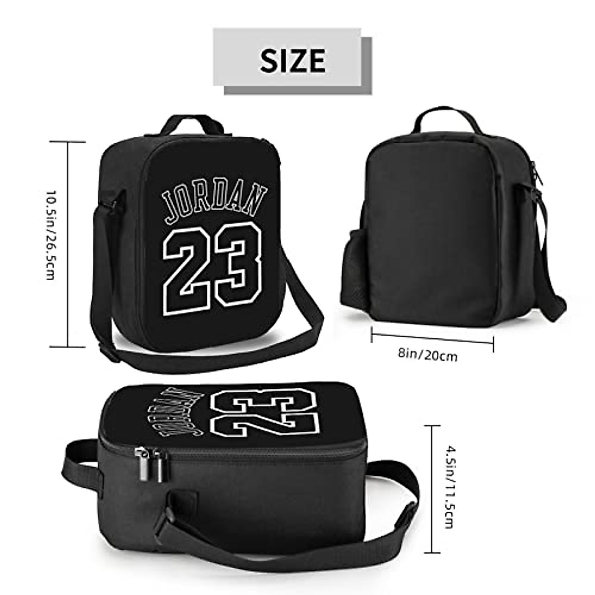 Auqizbx Basketball Number 23 Jordan Unisex Men Women Lunch Bag Lunch Box Across Heat Retaining Portable Tote Bags