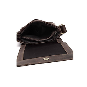 10" Inches Genuine hunter Leather Cross Body Shoulder Bag Handmade Purse