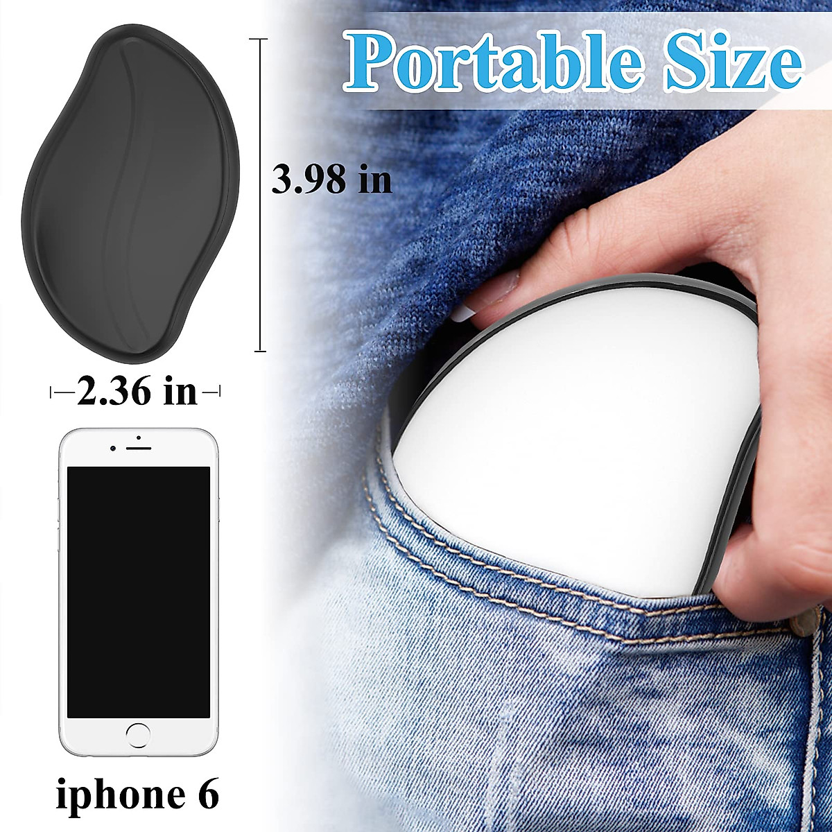 Crystal Hair Eraser, Magic Crystal Hair Remover, Painless Arm Back Bikini Liner Leg Hair Removal for Women Man, Black