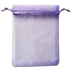 ATCG 100pcs 4x6 Inches Drawstring Organza Pouches Wedding Party Jewelry Favor Gift Candy Bags (Lavender)