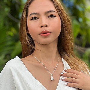 Sterling Silver Medium Pineapple Pendant Necklace, 16+2" Extender