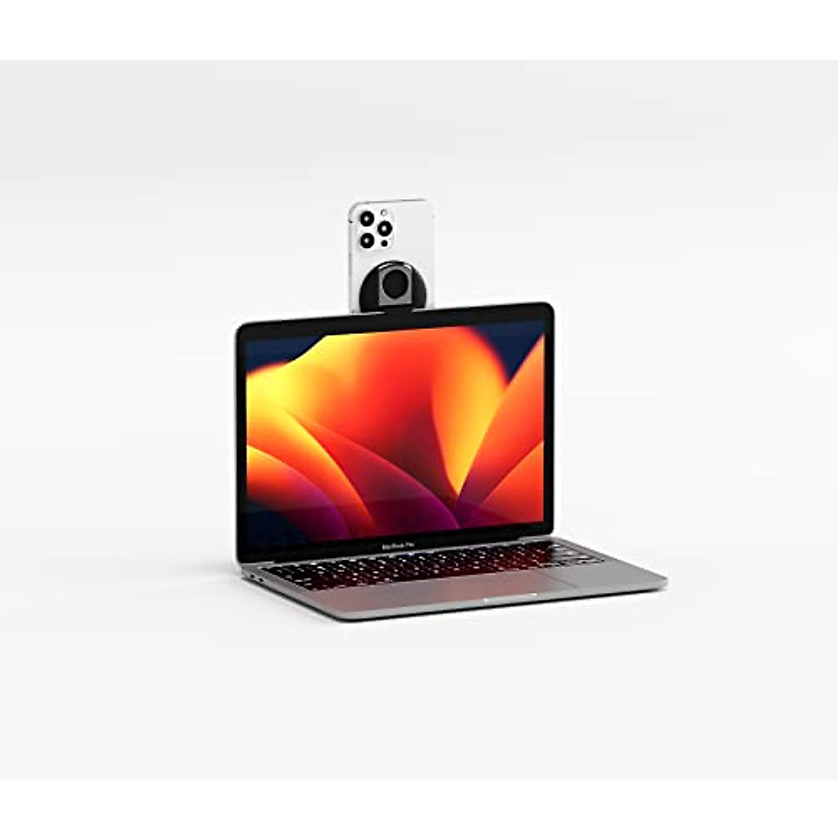 Belkin iPhone MagSafe Camera Mount for MacBook, iPhone Continuity Camera Mount, Turn iPhone to Webcam, Compatible with MacBook Pro, Air, iPhone 14, iPhone 13, iPhone 12, Black