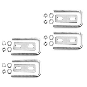 Aicosineg 1.38" Inner Width U Bolt Fasteners with Nuts Washers M6x35x75mm 304 Stainless Steel Square Bend for Hardware Plumbing Boats Industrial Mechanical Silver Tone 4pcs