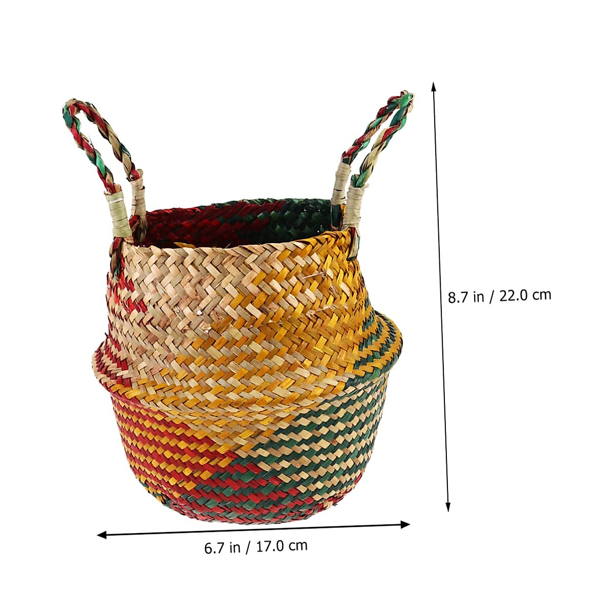 STOBAZA 3pcs Plant Pots Indoor Seagrass Flower Bin Folding Laundry Basket Pot for Plants Indoor Seagrass Succulent Vase Kid Beach Bag To Weave Coconut Shell Bamboo