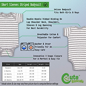 Custom Personalized Baby Bodysuit Dachshund Dog Lover Pet A Funny Cotton Boy & Girl Striped Baby Clothes Stripes Gray White Design Only 6 Months