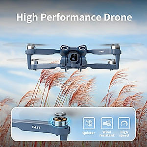 Brushless Motor Drone with Dual Camera for Adults, 1080P Adjustable Camera Drones, 5GHz WiFi FPV RC Quadcopter with Optical Flow Positioning for Beginners, 3D Flips, 2 Batteries