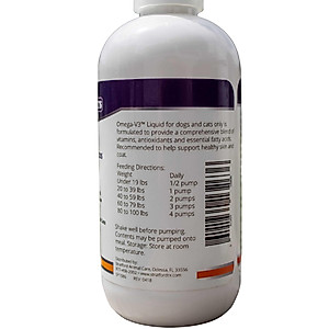 Piccardmeds4pets Derma-3 Liquid Omega-3 Fatty Acids with Pump, Contains Fish Oil and Antioxidant Vitamin, Support Healthy Skin and Coat for Dogs/Cats, 8 oz.