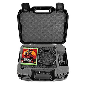 CASEMATIX Travel Case Compatible with Xbox One X - Hard Shell Carrying Case with Protective Foam Compartments for Console, Controller, Power Adapter, Games and More Accessories