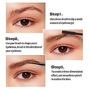 Brow & Edge Styling Gel, 2 in 1 Wand Gel for Styling Brows, No White Residue, Clear Brow Gel Non-Greasy, 16 ml (1 Pack)