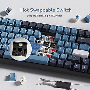 RK ROYAL KLUDGE RK98 Wireless Mechanical Keyboard, Triple Mode 2.4G/BT5.1/USB-C Hot Swappable Mechanical Keyboard with Number Pad, Pre-lubed Switches RGB Backlit Gaming Keyboard, Software Support