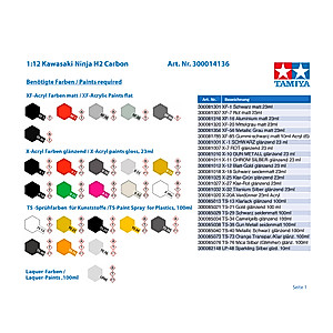 Tamiya 300014136 Kawasaki 1/12 Scale Plastic Model Assembly kit