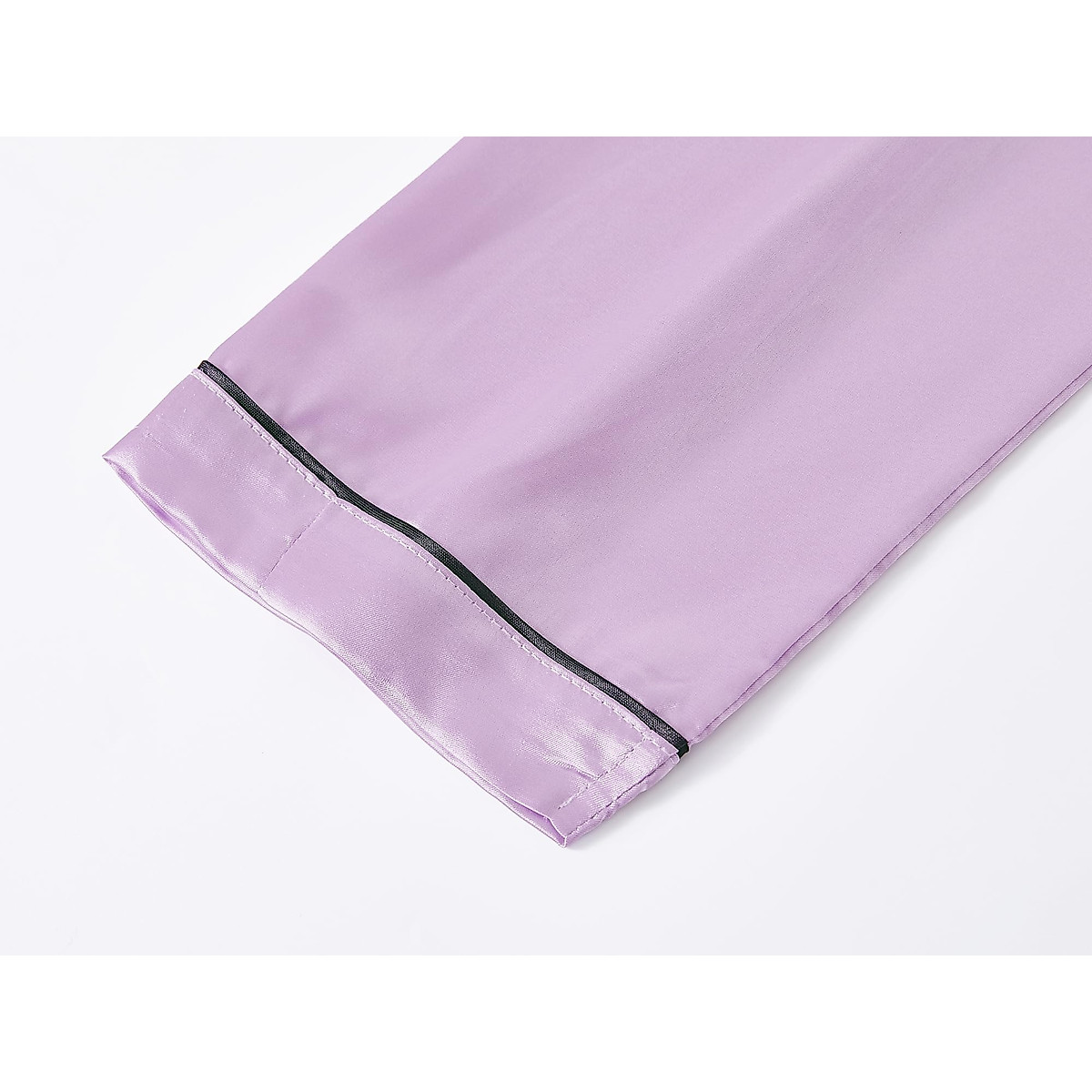 Topgal Little & Big Girls Pajama Set Size 8 - Lilac Satin Silky Cute Summer Short Sleeve & Pants Outfit