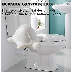 Toilet Bolt Covers, Turtle Toilet Bolt Caps - Fun and Cute Bathroom Toilet Screw Cover Caps - Decorative Toilet Caps for Bottom of Toilet (White turtle 2pcs)