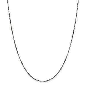 14k White Gold 1.5mm Round Box Chain Necklace - with Secure Lobster Lock Clasp 16"
