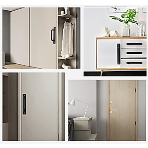 szhdxsy Pack of 2 Aluminium Alloy Sliding Barn Door Handle, Sliding Door Pull Handle,high Performance Handle, Cabinet Door Handles, Drawer knobs, Kitchen Handles,Cabinet Door knobs，Black