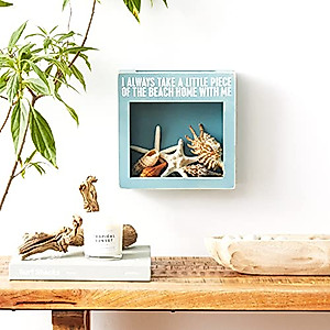 Primitives by Kathy Seashell Holder - Coastal Decor, Glass Display, Treasure Chest, Room and Bedroom Decor