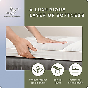 RV Short Queen Mattress Topper - Soft & Extra Thick Pillow Top for Camper Mattress Pad & Protector | Bed Topper for RV Camper Bed, Pop Up and Trailer