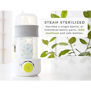 BEABA Fast Baby Bottle Warmer, Baby Food Warmer, (3-in-1) Warm Milk in Just Two Minutes + 2-in-1 Bottle to Sippy Learning Cup