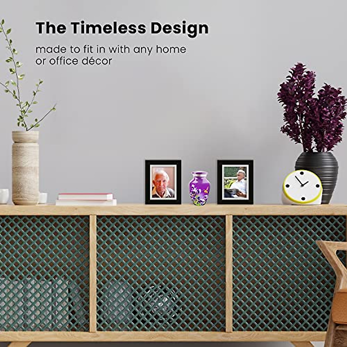 Handcrafted Hummingbird Cremation Urn for Adults - Large Burial Urn for Human Ashes - Suitable for Adult Males or Females - Beautiful Urn for Ashes (Keepsake Urn, Purple)