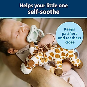 Dr. Brown's Lovey Pacifier and Teether Holder, 0 Months Plus, Giraffe with Green Pacifier