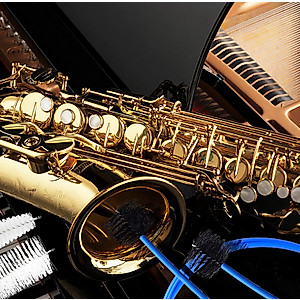 Hysagtek 4 Pieces Trumpet Snake Brush Cleaning Kit, Trumpet Brush Mouthpiece Brush Valve Casing Brush Flexible Brush with Cleaning Rod