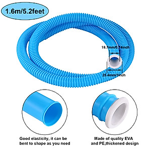 BBTO 3/5 Inch AC Drain Hose Connector Elbow Fitting with Rubber Ring for Mini-Split Units and Window AC Unit and Air Conditioner Drain Hose with 5.2 Feet Long