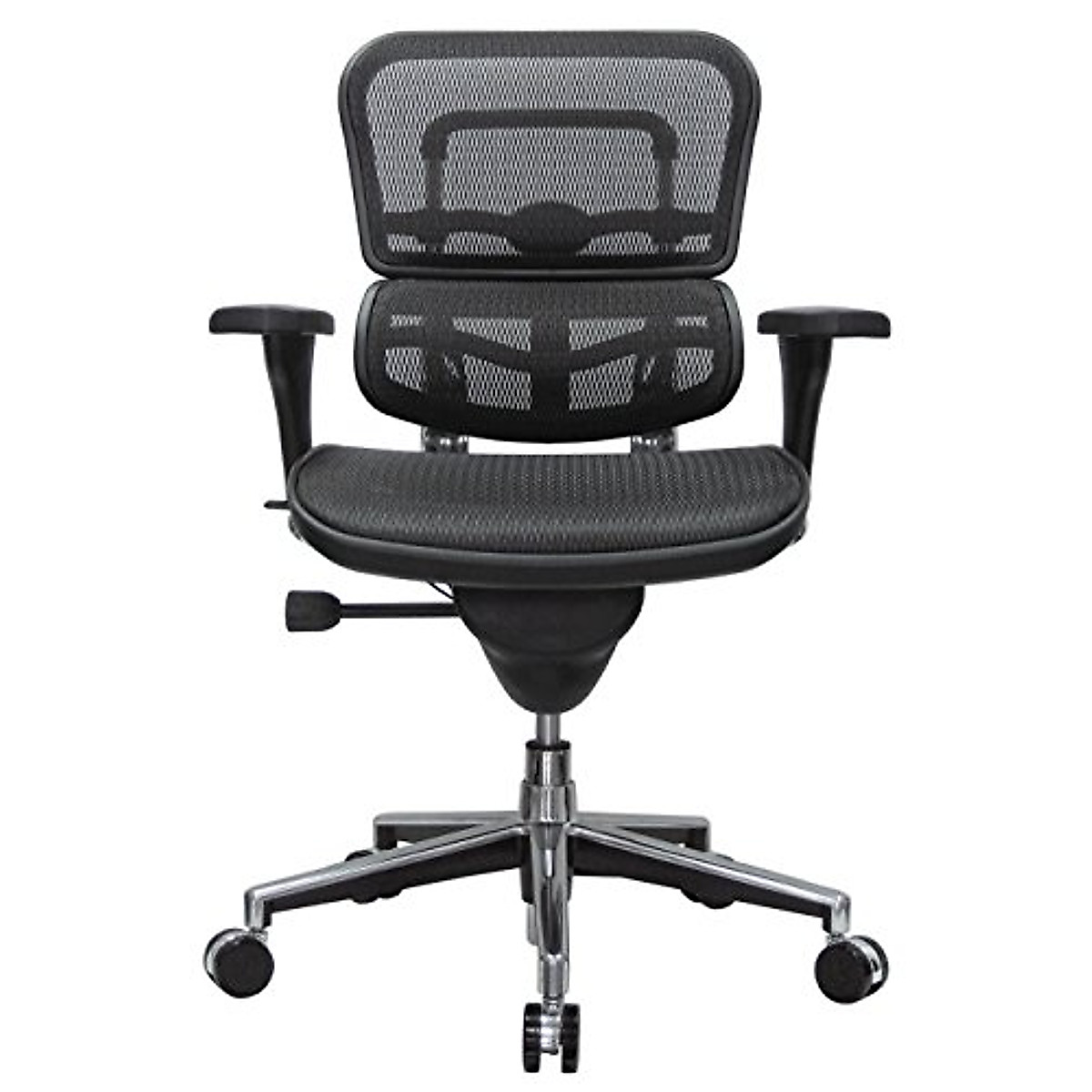 Eurotech Seating Ergohuman Mid Back Mesh Swivel Chair, Black