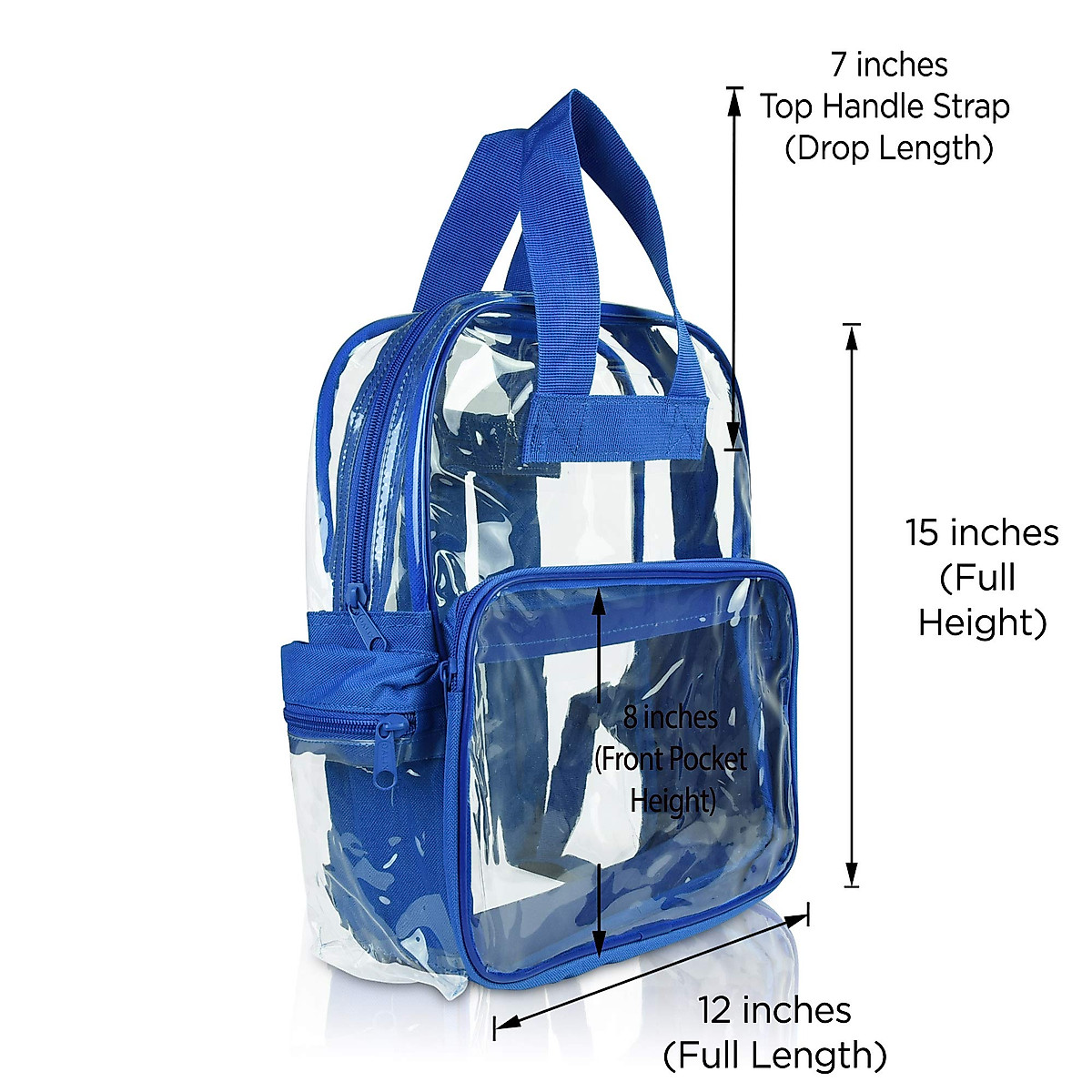 DALIX Wholesale Clear Backpacks Small Book Bags 50 Pcs in Royal Blue