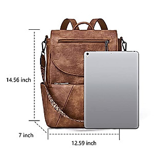 YIQUN Backpack Purse for Women Leather Backpack Purse Travel Backpack Fashion Ladies Shoulder Bag with Wristlets