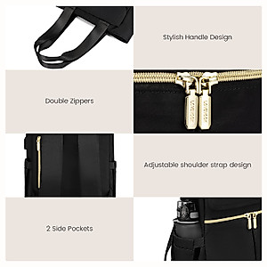 LOVEVOOK Backpack Purse for Women, Convertible Mini Backpacks Tote for Teen Girls, Small College Bookbag for Work, School, Travel, 2pcs set, Black