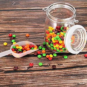 OAMCEG 4 Pack Wide Mouth Mason Jars - 34 OZ Airtight Glass Canning Jars with Leak Proof Rubber Gasket and Clip Top Lids, Perfect for Storing Coffee, Sugar, Flour or Sweets