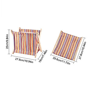 PH PandaHall Fold-Up Wooden Yarn Mini Arts Caddy Organization Storage Tangle Free Yarn Caddy Bag Organizer Folding Basket for Knitting, Yarn, Crotchet 10.9x9.8x7.5 Inch