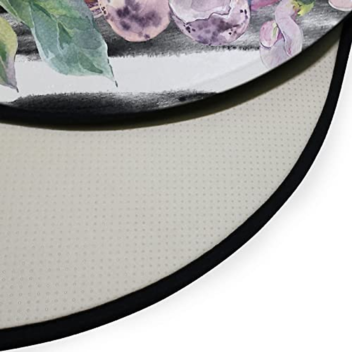 Vdsrup Spring Easter Holiday Doormat Easter Bunny Rabbit Butterfly Floral Round Floor Mat Non Slip Carpet Yoga Mat Rugs for Entryway Living Room Bedroom Home Decor 3'