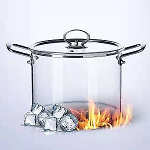 LJYT Glass Saucepan, Transparent Borosilicate Stovetop Cooking Pot with Lid and Handle Nonstick Sauce Pot for Noodles Chocolate (Color : Clear, Size : 5L)