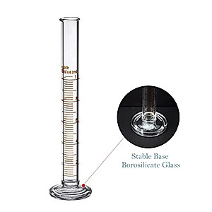 Glass Graduated Cylinder Set Thick Measuring Cylinders 10 ml with Brush (2Pcs)