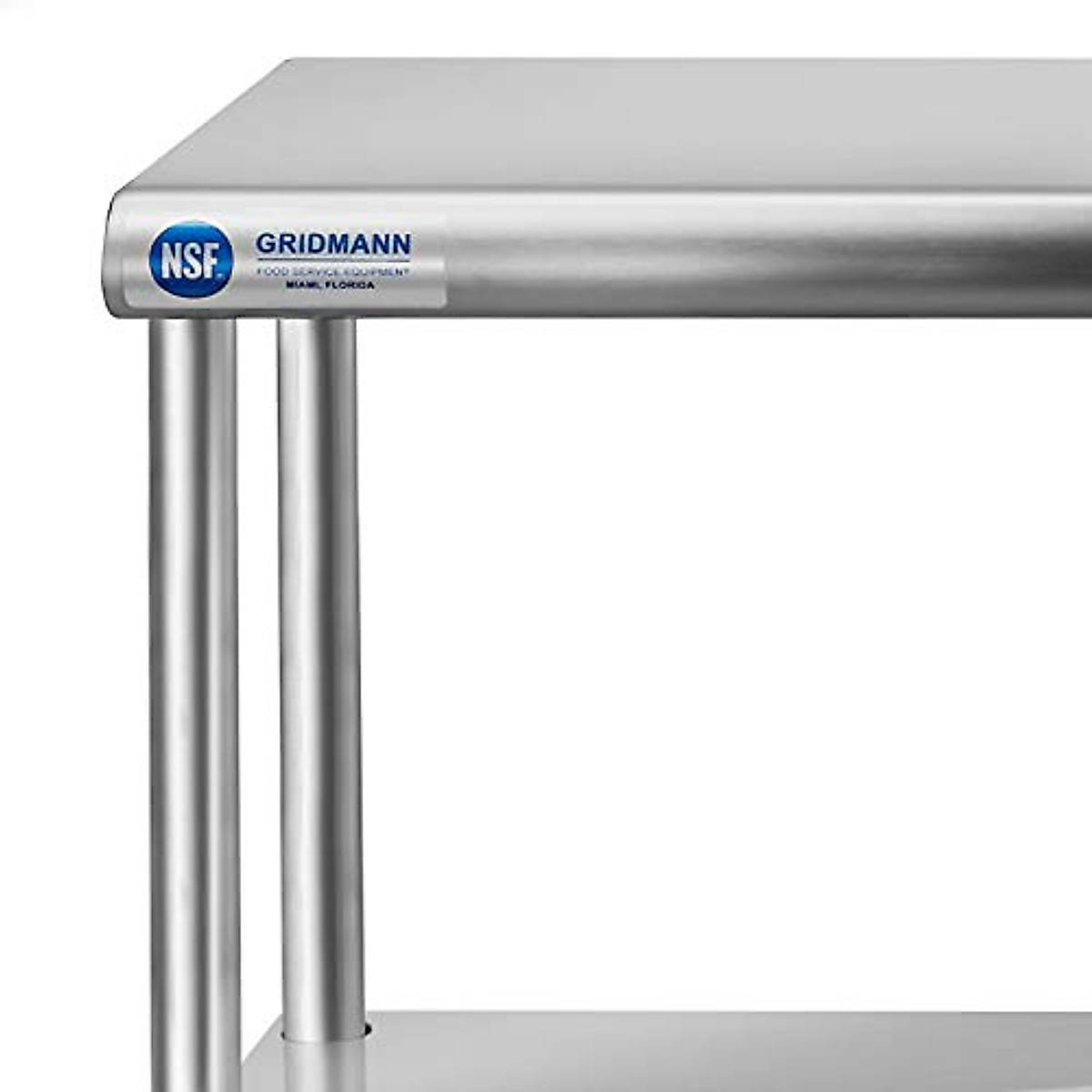 GRIDMANN NSF Stainless Steel Commercial 2 Tier Double Overshelf 72 in. x 12 in. for Kitchen Prep & Work Table